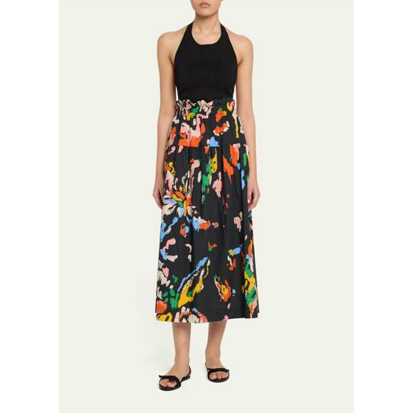 A.L.C. | Skirts | New Alc Jayden Cotton Midi Skirt In Black Multi ...